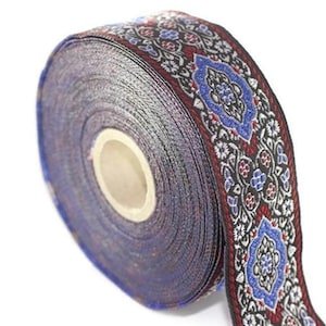 25 mm Blue Medieval Motive Woven Border 0.98 inches | Etsy