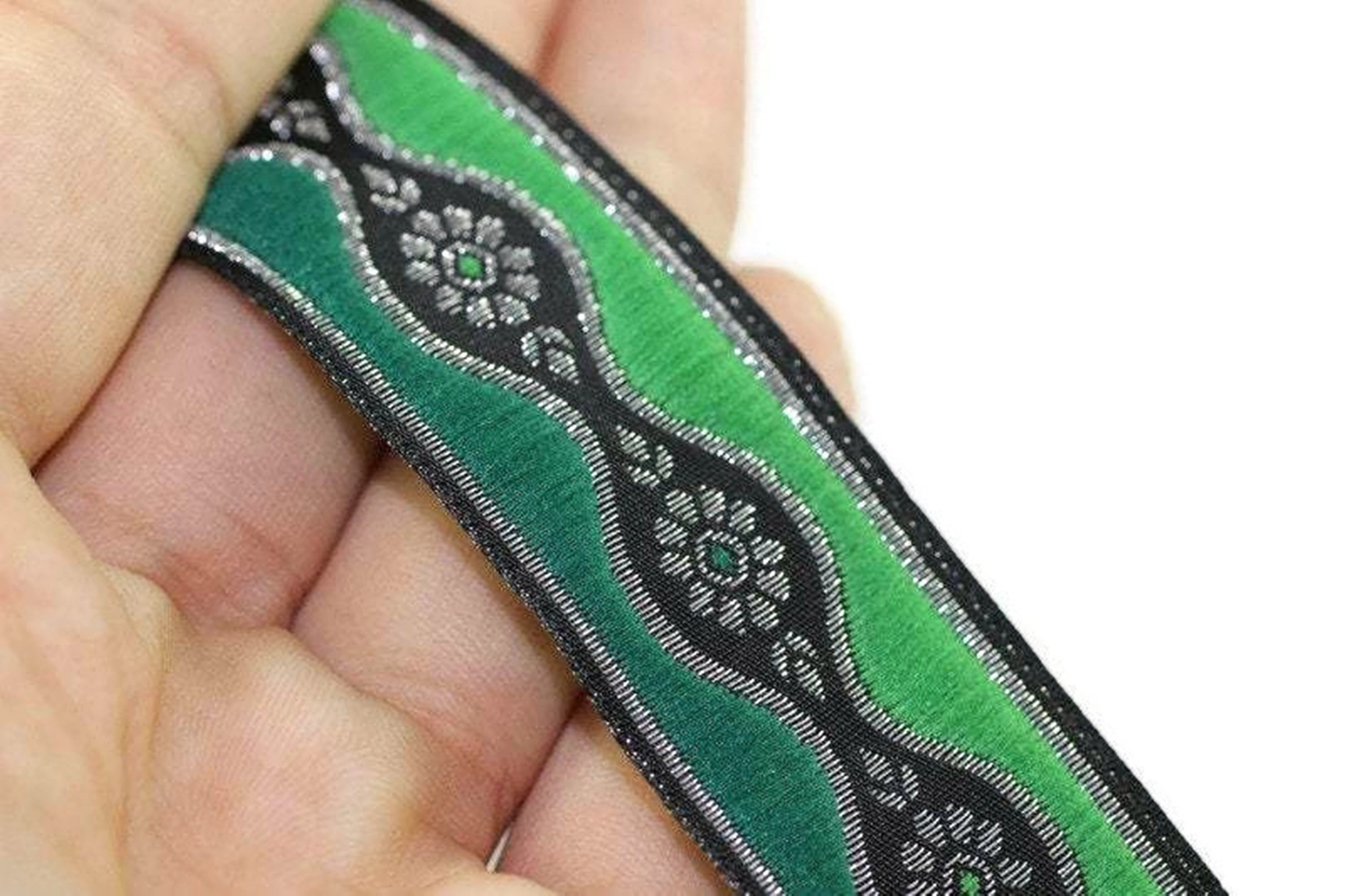 25 mm Green Floral Vintage ribbon 0.98 inches floral | Etsy