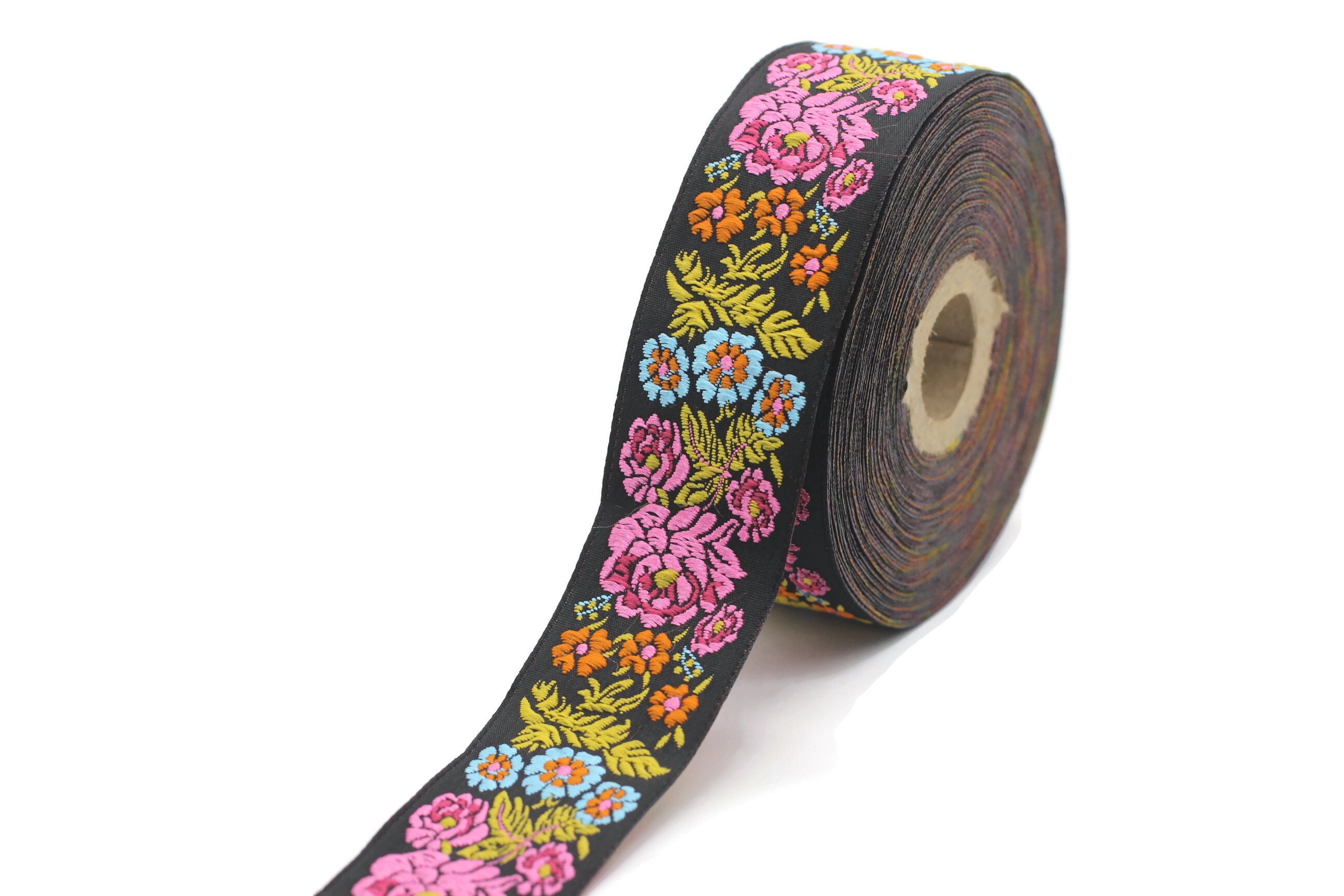 35 Mm Colorful Floral Embroidered Ribbon 1.37 Inches - Etsy