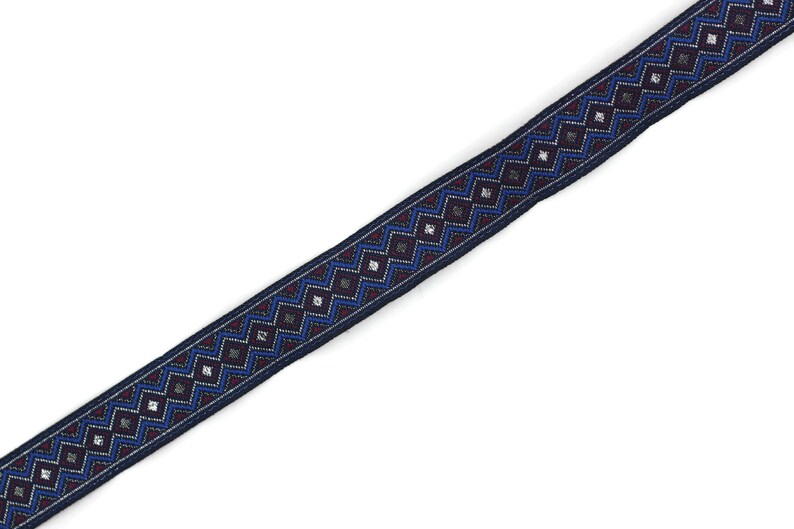15 Mm Blue&purple Triangle Motive Jacquard Ribbon, (0.59 Inches ...