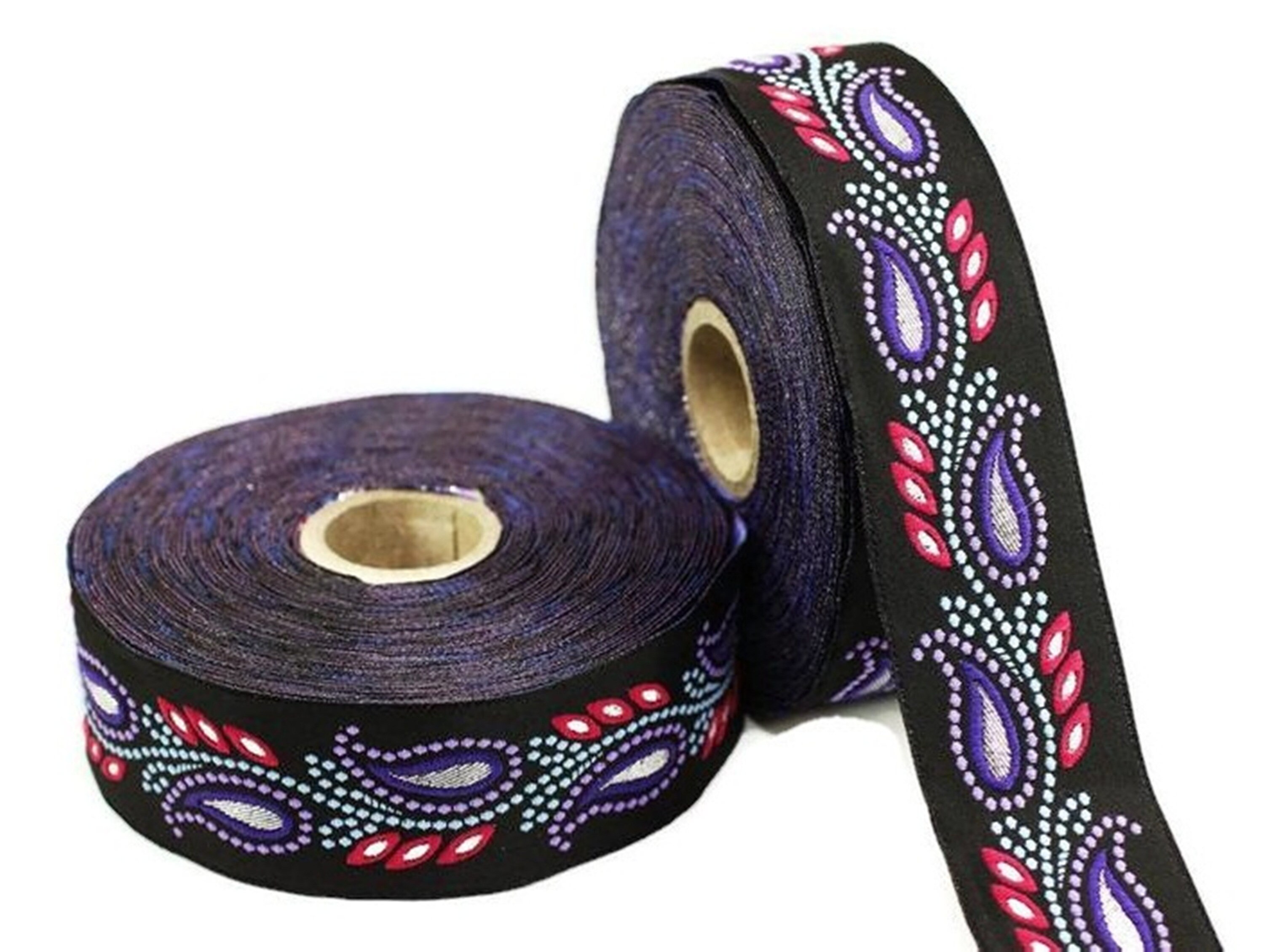 35 mm Tulips motive jacquard ribbons 1.37 inches Jacquard | Etsy