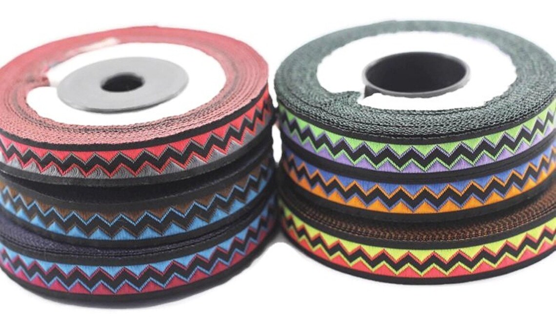 12 Mm Colorfull Triangle Ribbon Trim 0.47inc Jacquard - Etsy