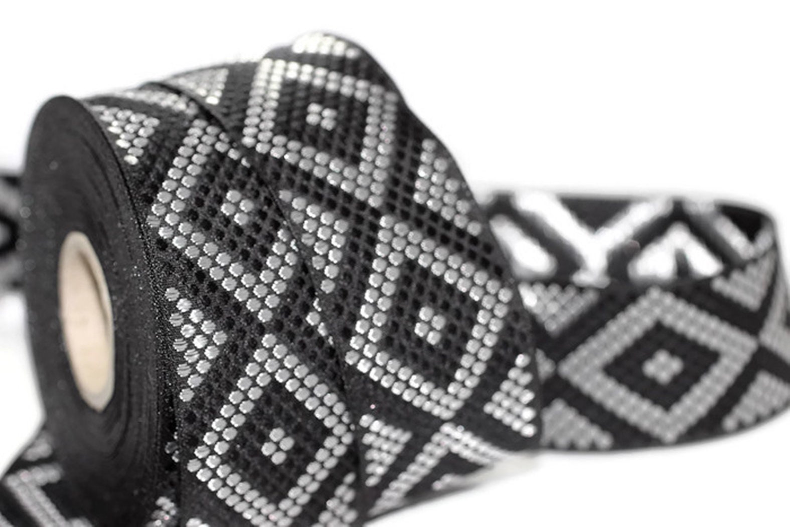 35 mm Black/Silver Metallic Ribbon 1.37 inch chevron trim | Etsy