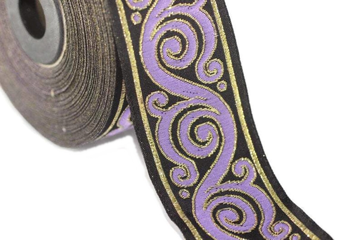 22 mm Lilac Scroll Jacquard trim 0.86 inches Native | Etsy
