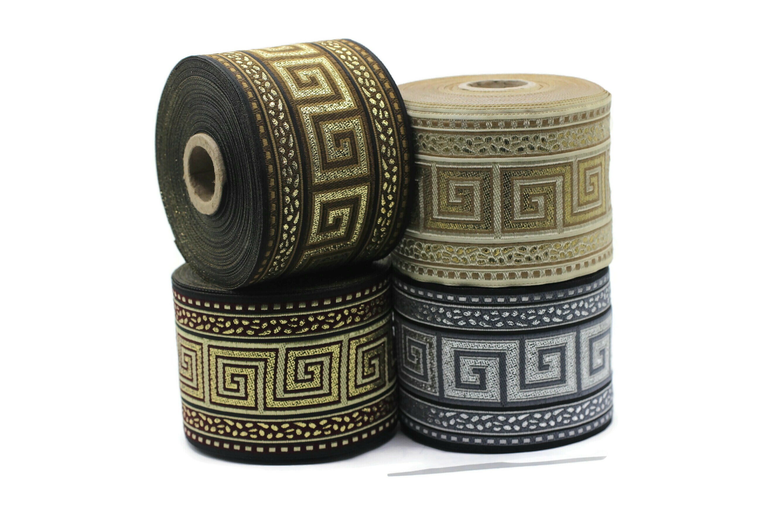 Choose Your Greek Key Jacquard Ribbon 70mm (2.75 Inches), Drapery Trim ...