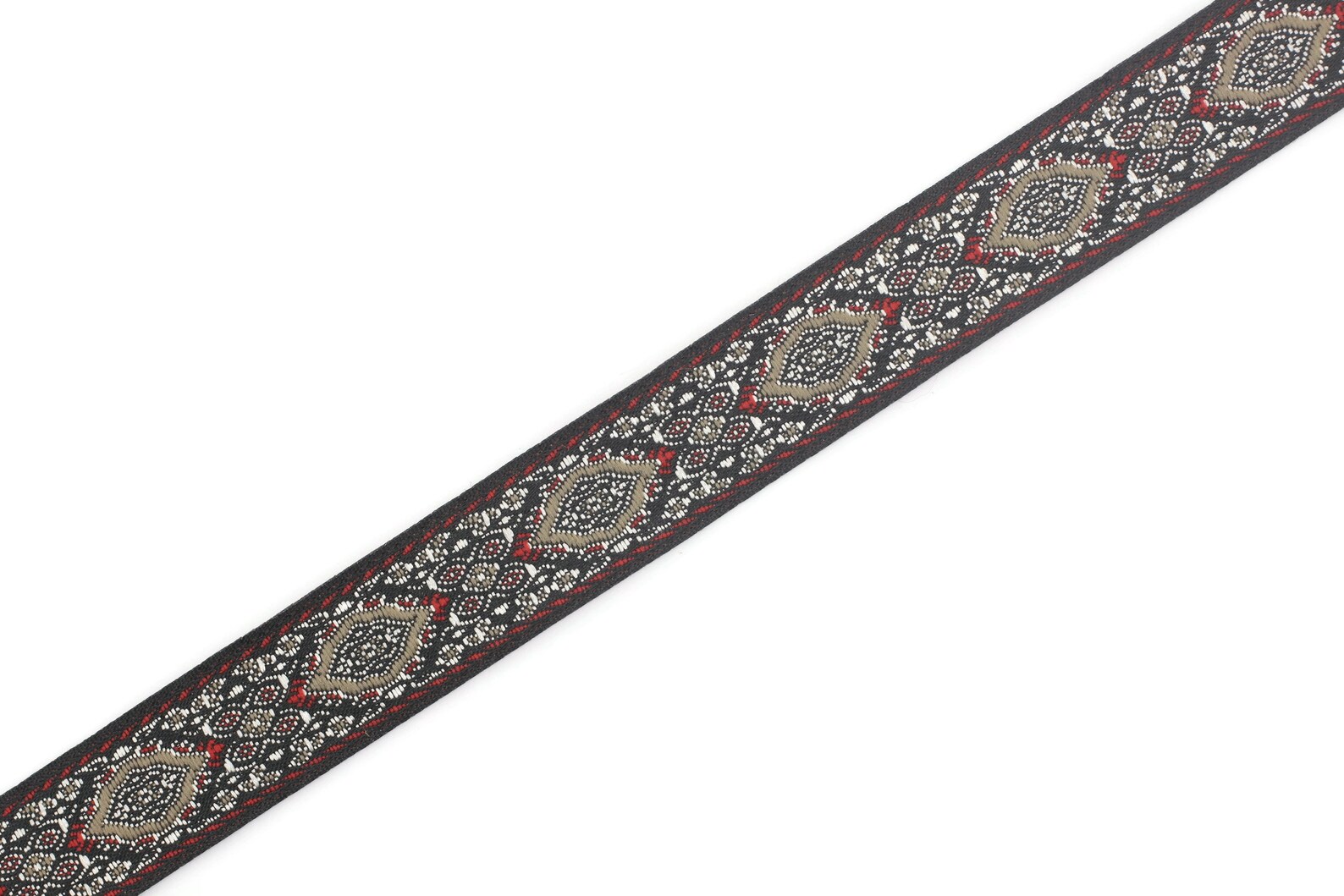 18 Mm Red Medieval Motive Woven Border (0.70 Inches), Jacquard Ribbon ...