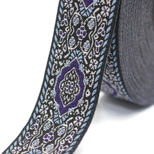 25 Mm Purple Medieval Motive Woven Border (0.98 Inches), Jacquard ...
