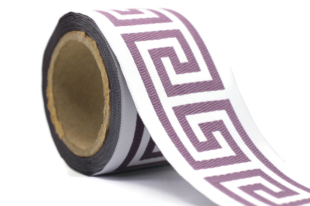 68 Mm Light Purple Greek Key Ribbon Trim (2.67 Inch), Jacquard Trims ...