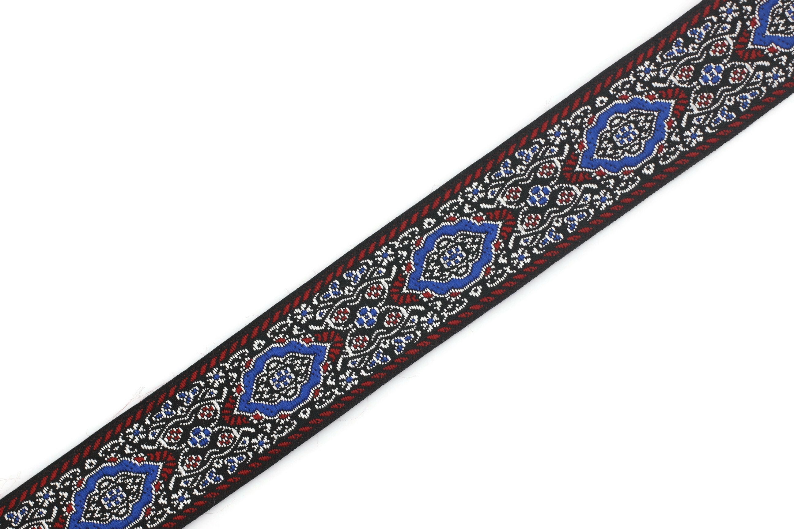 25 Mm Blue Medieval Motive Woven Border 0.98 Inches - Etsy