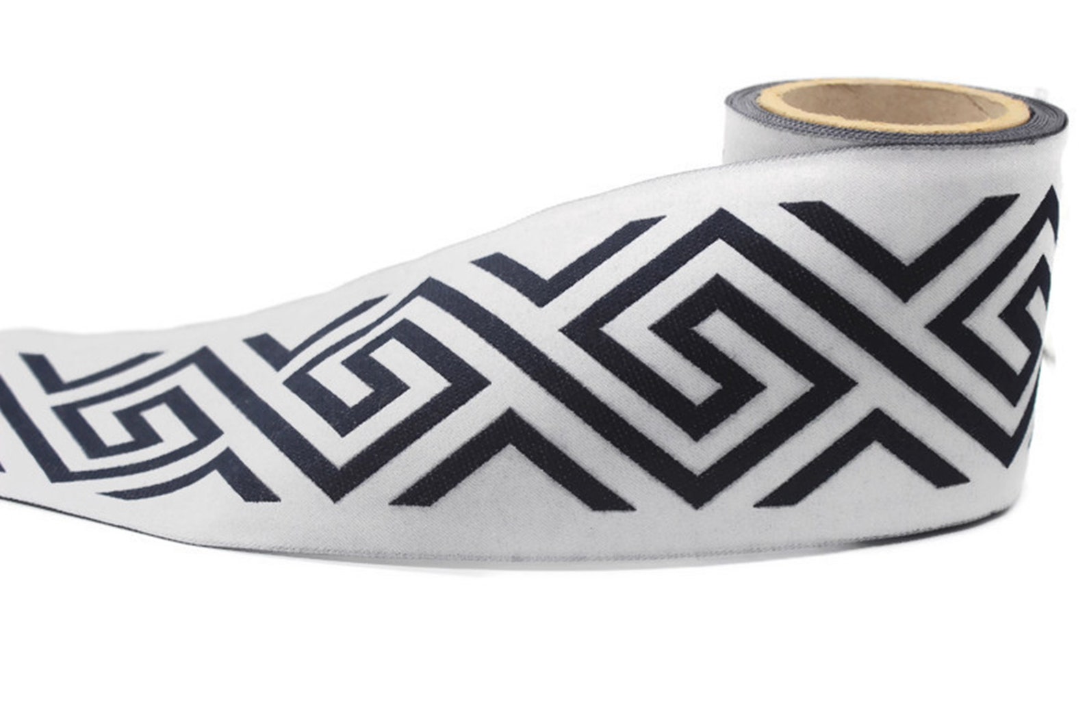Gray Black 100 mm Geometric Ribbons 3.93 inch Jacquard | Etsy