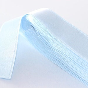 10 Meters (10.9 Yrd) Ice Blue Satin Ribbon, Double Sided Ribbon, Silky ...