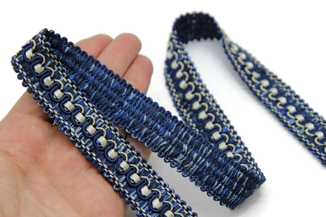 20 Mm Scroll Trim Blue, 0.78 Inc, Scroll Gimp Braid Trim, by the Yard ...