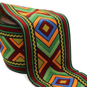 100 Mm Colorful African Motif Ribbon (3.93 Inches), Vintage Jacquard ...