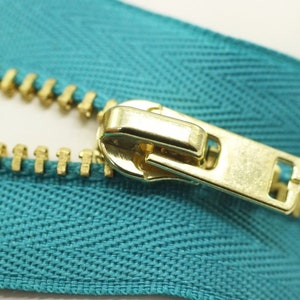 5 Pcs Metal Zippers With Gold Brass Teeth, 18-100cm (7-40inches), Jean ...