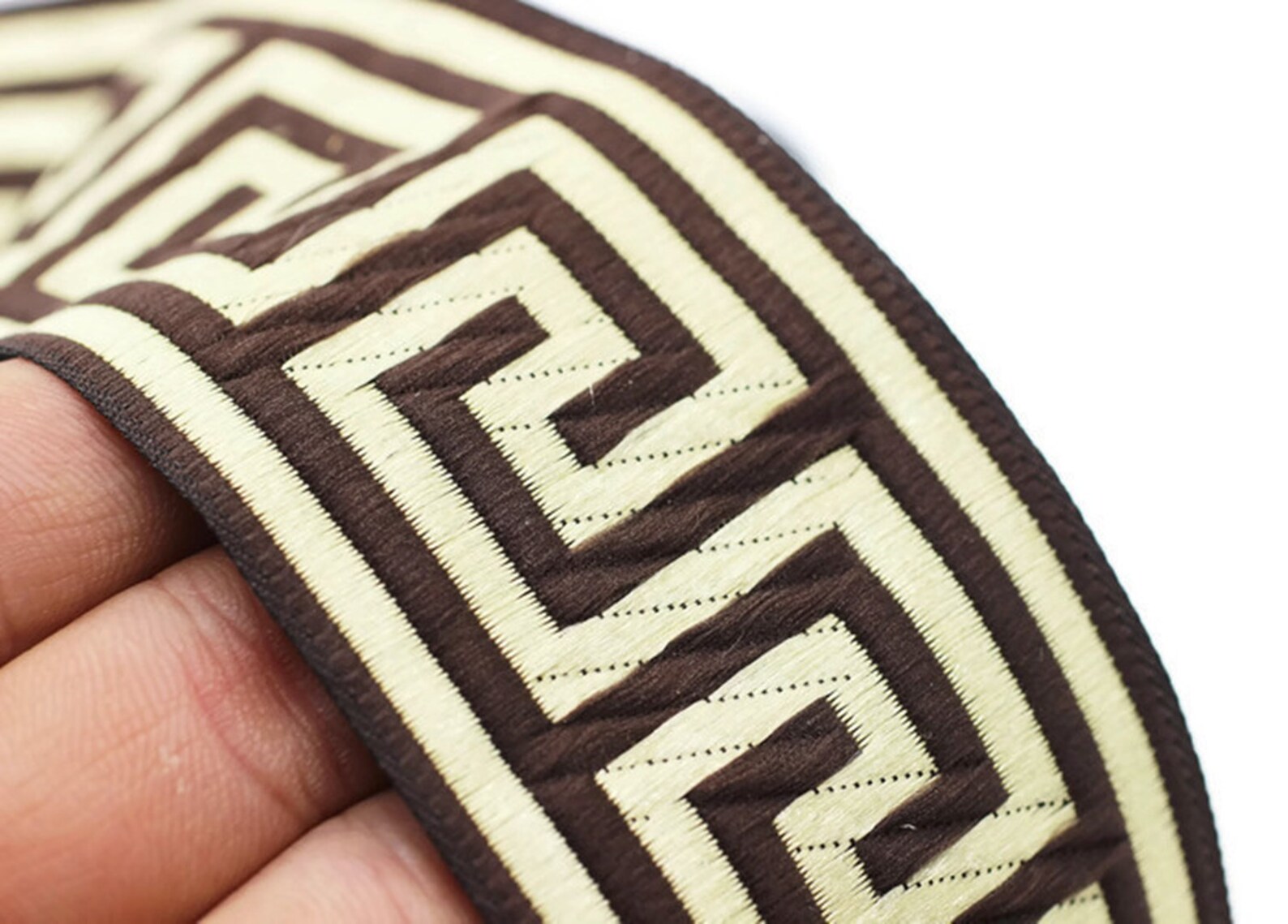 50 Mm Brown/golden Greek Key Ribbon Jacquard Trims 1.96 | Etsy