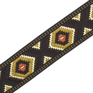 35 Mm Milk Brown Jacquard Ribbons 1.37 Inches, Geometric Embroidered ...