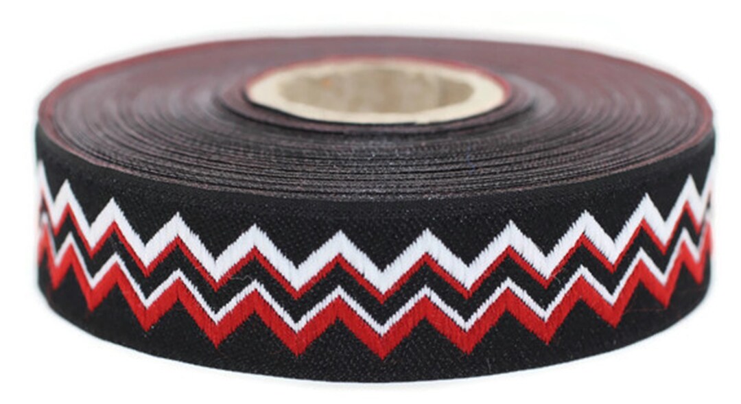 20 Mm Red Zigzag Ribbon (0.78 Inch) | Zigzag Trim | Jacquard Trim ...