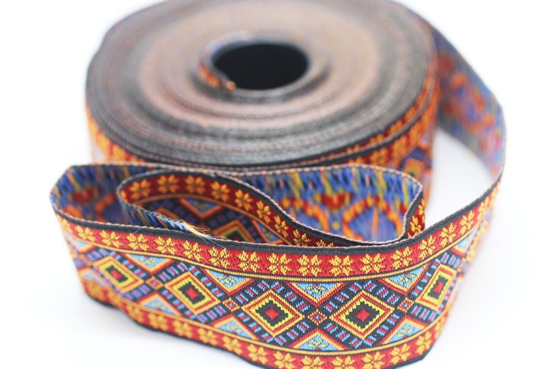 35 mm Colorfull Geometric Motif Ribbon 1.37 inches Vintage | Etsy