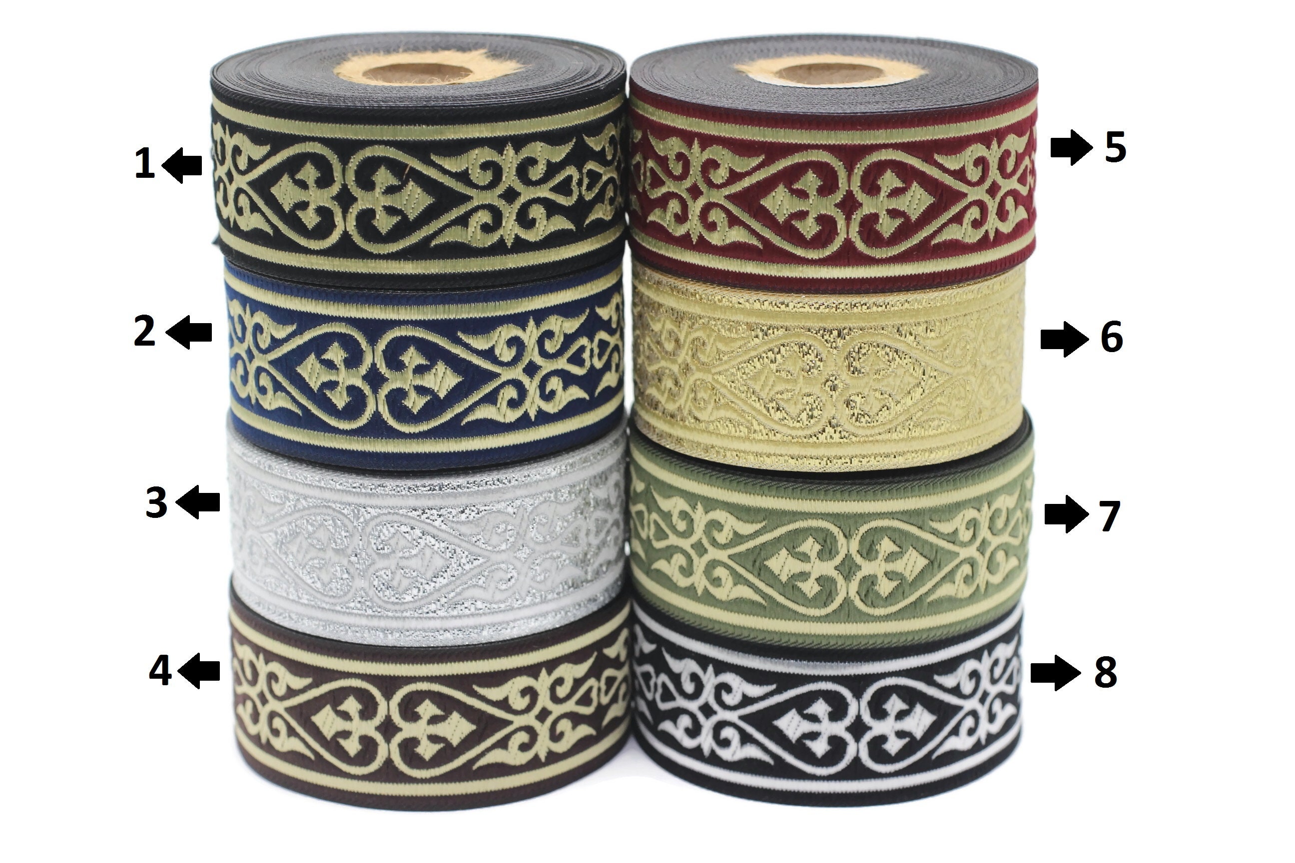 35 Mm Royal Celtic Jacquard Ribbons (1.37 Inch), Choose Your Color ...