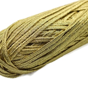 5 Mm Thick Soutache Cord, Metallic Gold Braid Cord, 5 Mm Twisted Cord ...