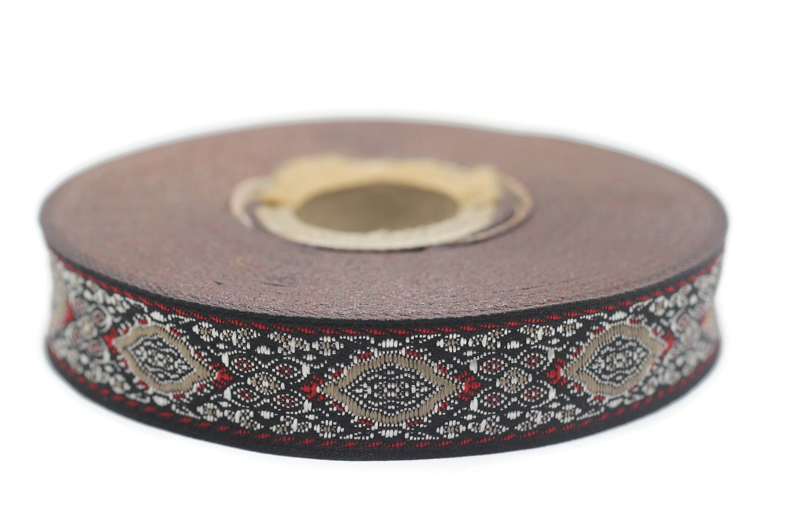 18 Mm Red Medieval Motive Woven Border (0.70 Inches), Jacquard Ribbon ...