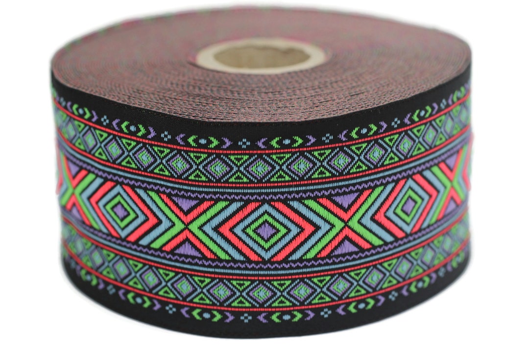 50 Mm Rainbow African Motif Ribbon (1.96 Inches), Vintage Jacquard ...