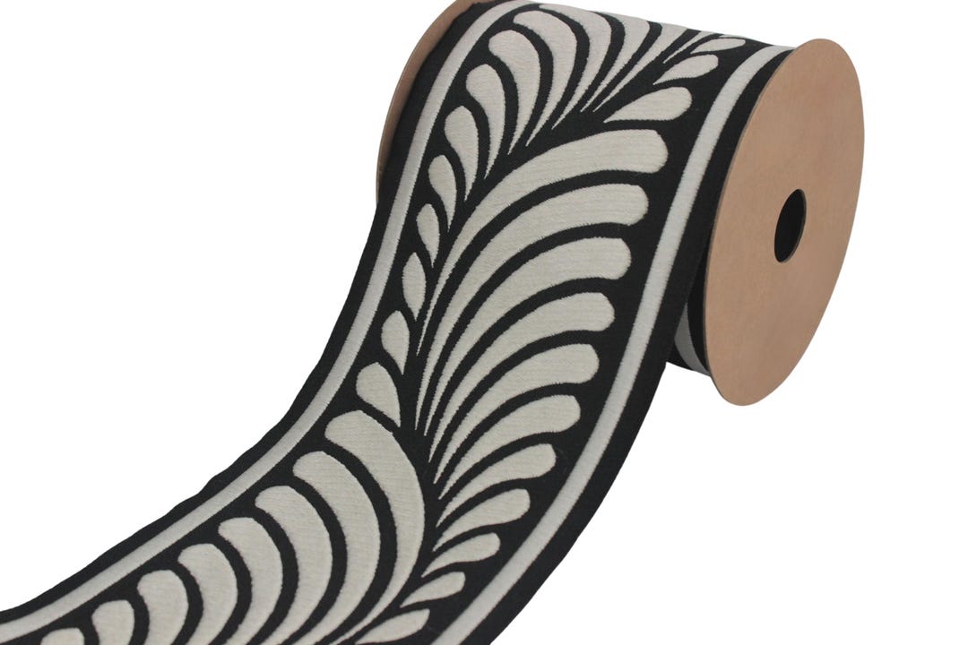 3.9" Drapery Trim Tape, Embroidery Trim Jacquard Ribbon, Drapery Trim ...