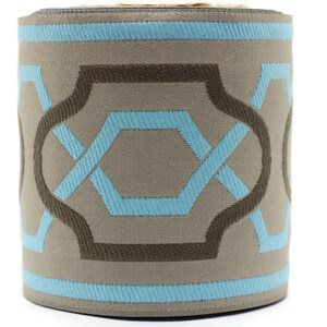 Blue 100 Mm Embroidered Ribbons (3.93 Inch), Jacquard Trims, Sewing ...