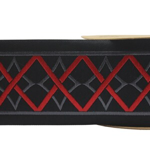 2.67" Black Red Curtain Trim Tape, Upholstery Trim, Fabric Trimmings ...