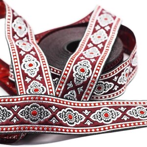 35 Mm Red Renaissance Motive Ribbon 1.37 Inches European | Etsy