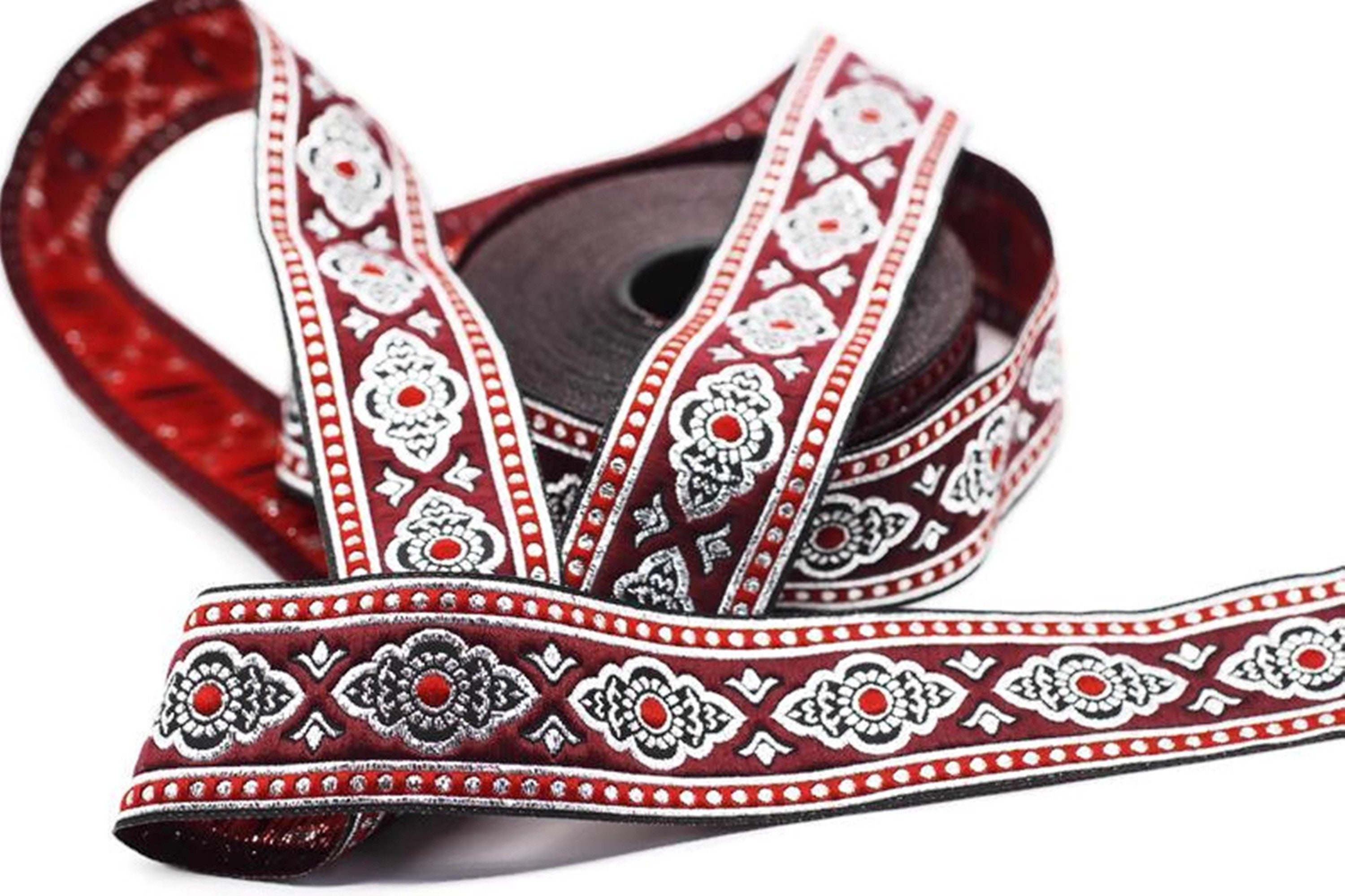 35 mm Red Renaissance Motive ribbon 1.37 inches european | Etsy