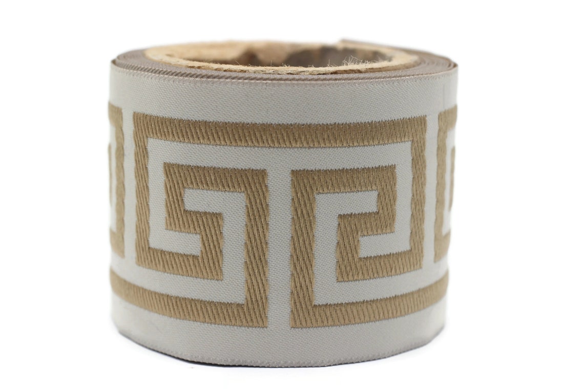 68 Mm Greek Key Ribbon Trim 2.67 Inch Jacquard Trims for - Etsy