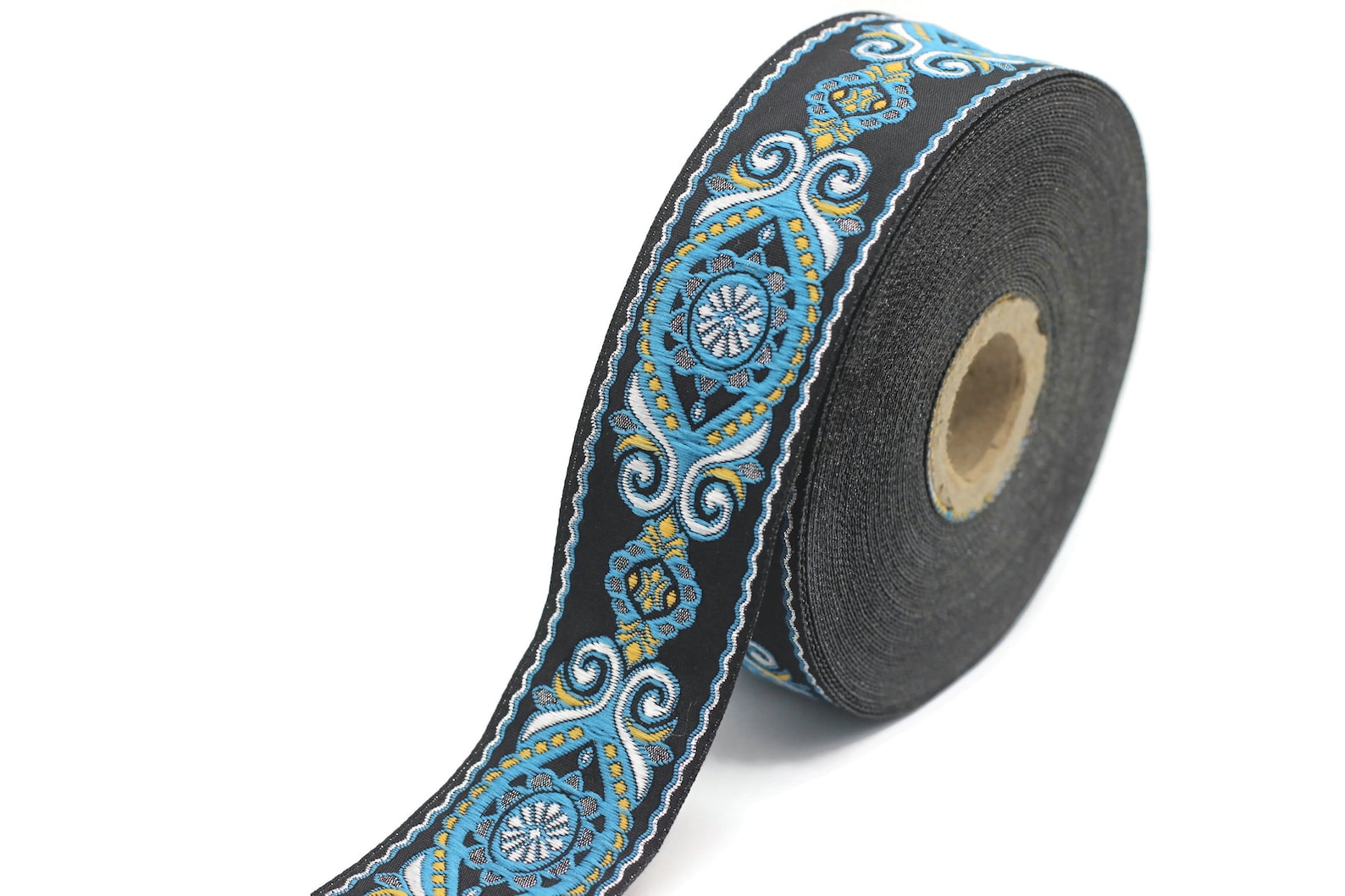 35 Mm Blue&black Jacquard Ribbon (1.37 Inches), Jacquard, Decorative ...