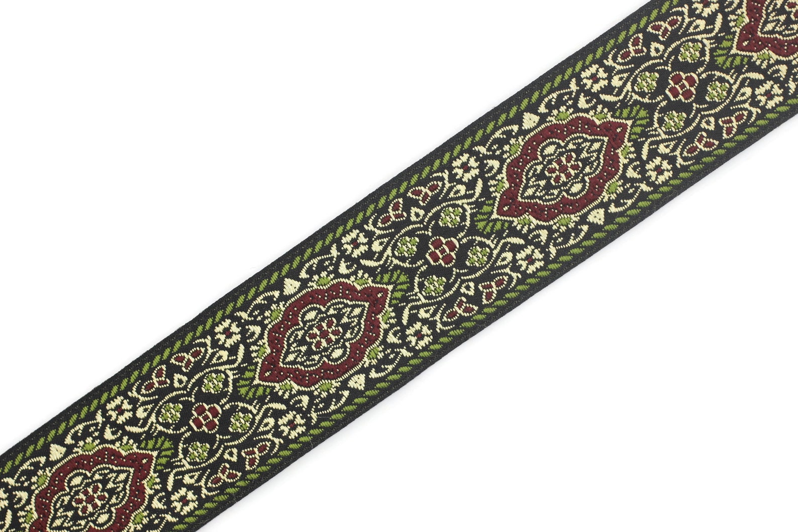 35 Mm Light Green Medieval Motive Woven Border 1.37 Inches - Etsy