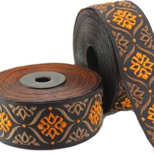 35 Mm Brown/orange Mediterranean Ribbon (1.37 Inches) Jacquard Ribbon ...