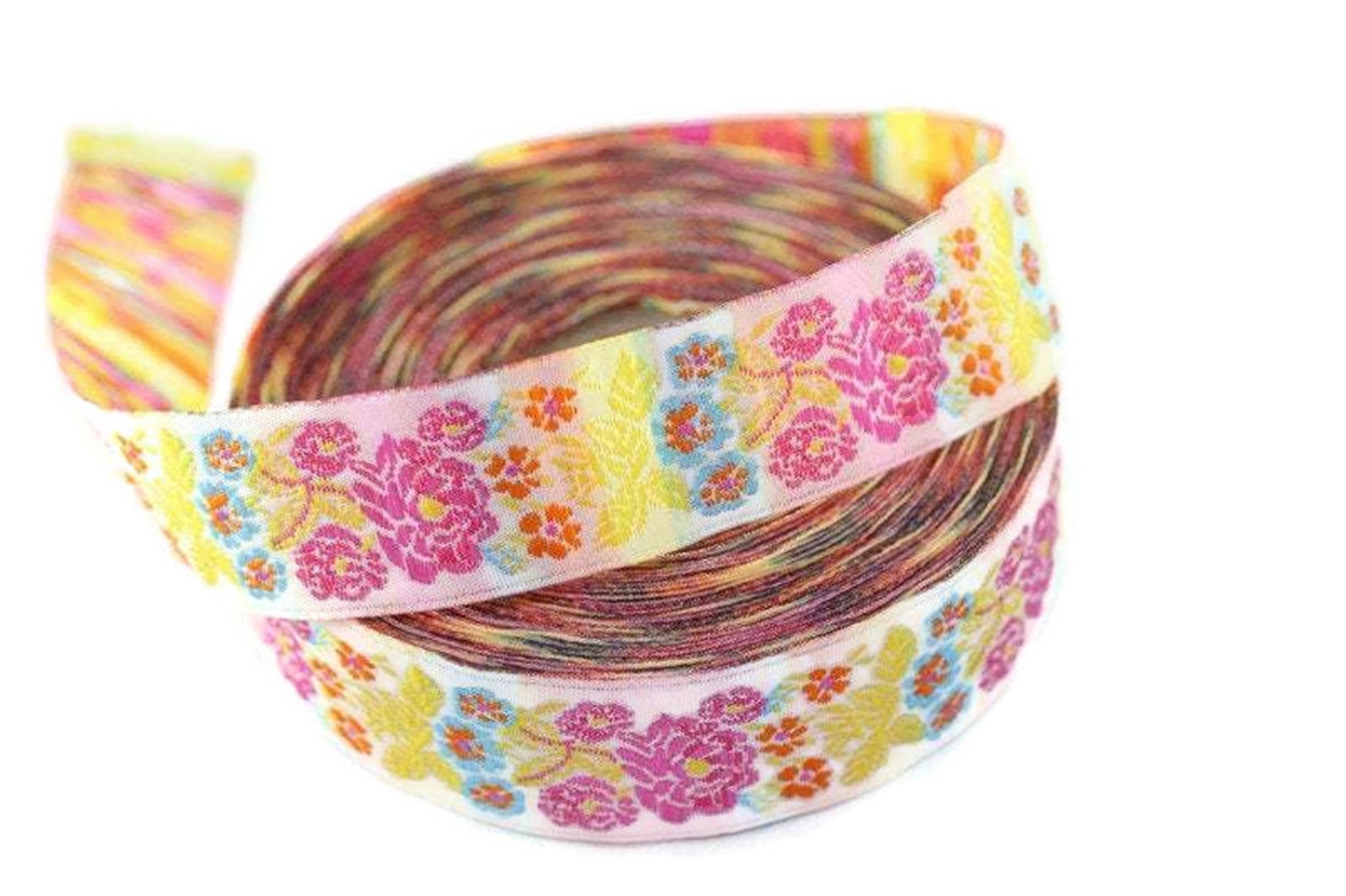 50 Mm Colorful Floral Embroidered Ribbon 1.96 Inches Vintage | Etsy