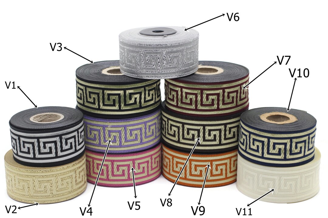 35 Mm Greek Key Ribbons 1.37 Inches, Ribbon Trim, Otantic Ribbon ...