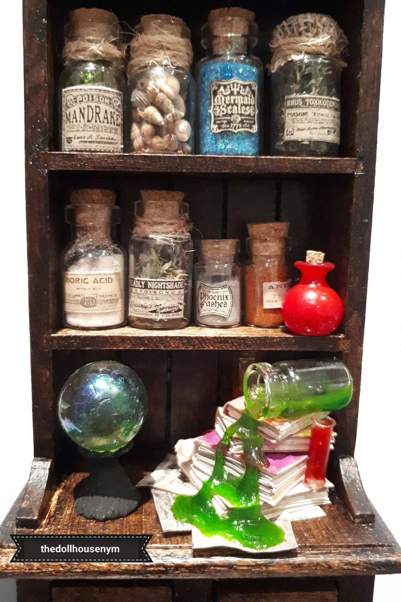 Miniature 1:12 Set of Four Bottles of Potions to Decorate Our - Etsy ...