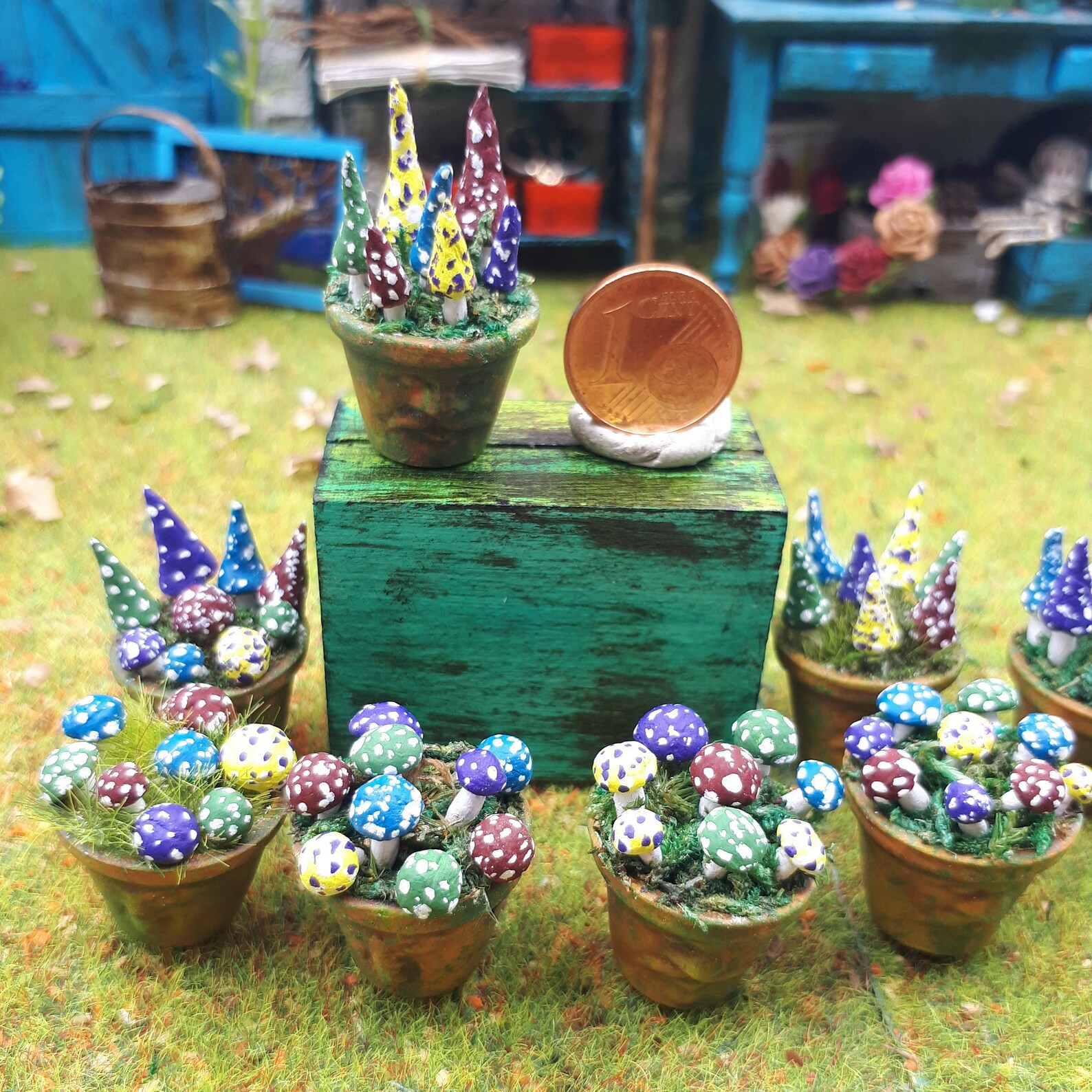 Miniature 1:12 Pot With Planting of Magic Mushrooms to - Etsy