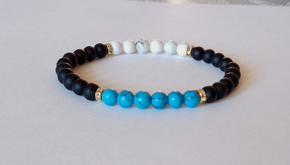 Mens Bracelet Mens Bracelet With Two Facesbeaded Men - Etsy