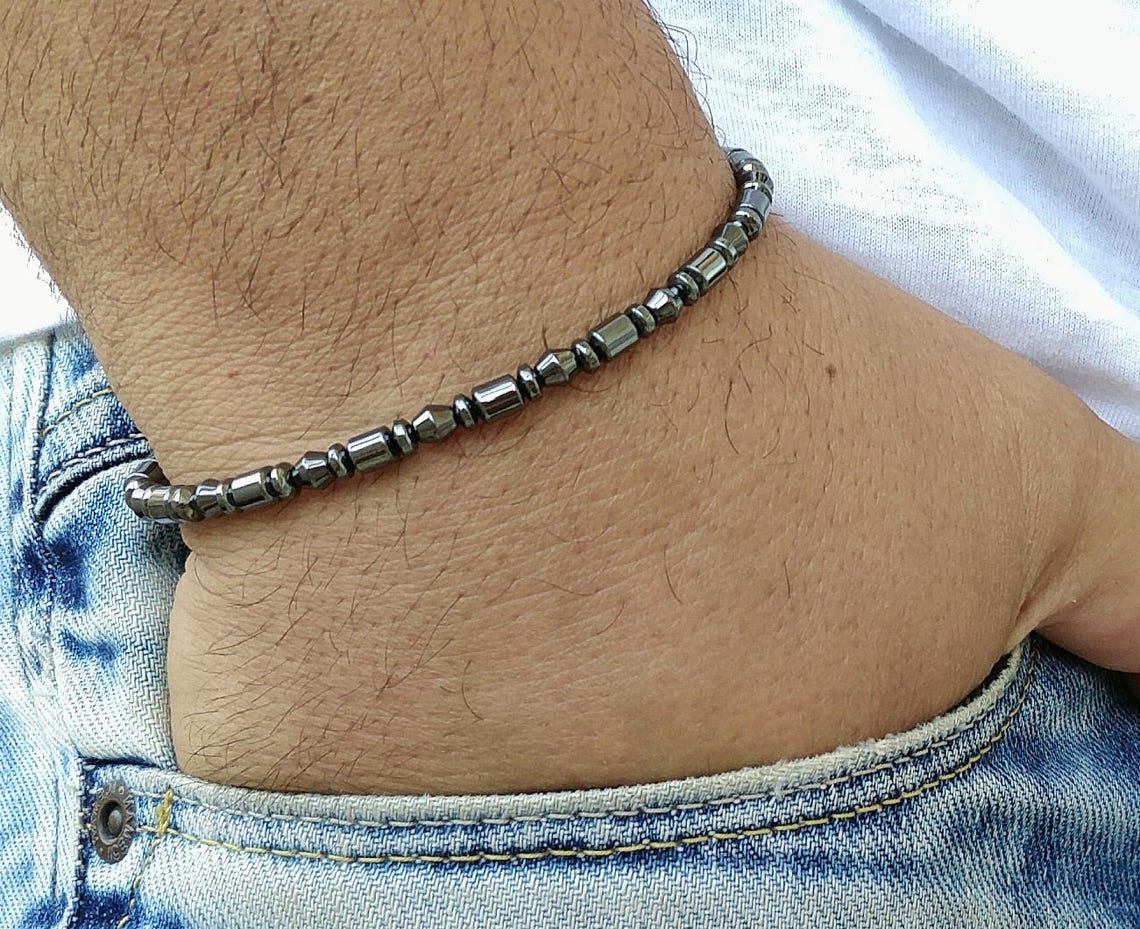 Mens Bracelet Bracelet Perle Home Men Bracelete Hematite Mens - Etsy