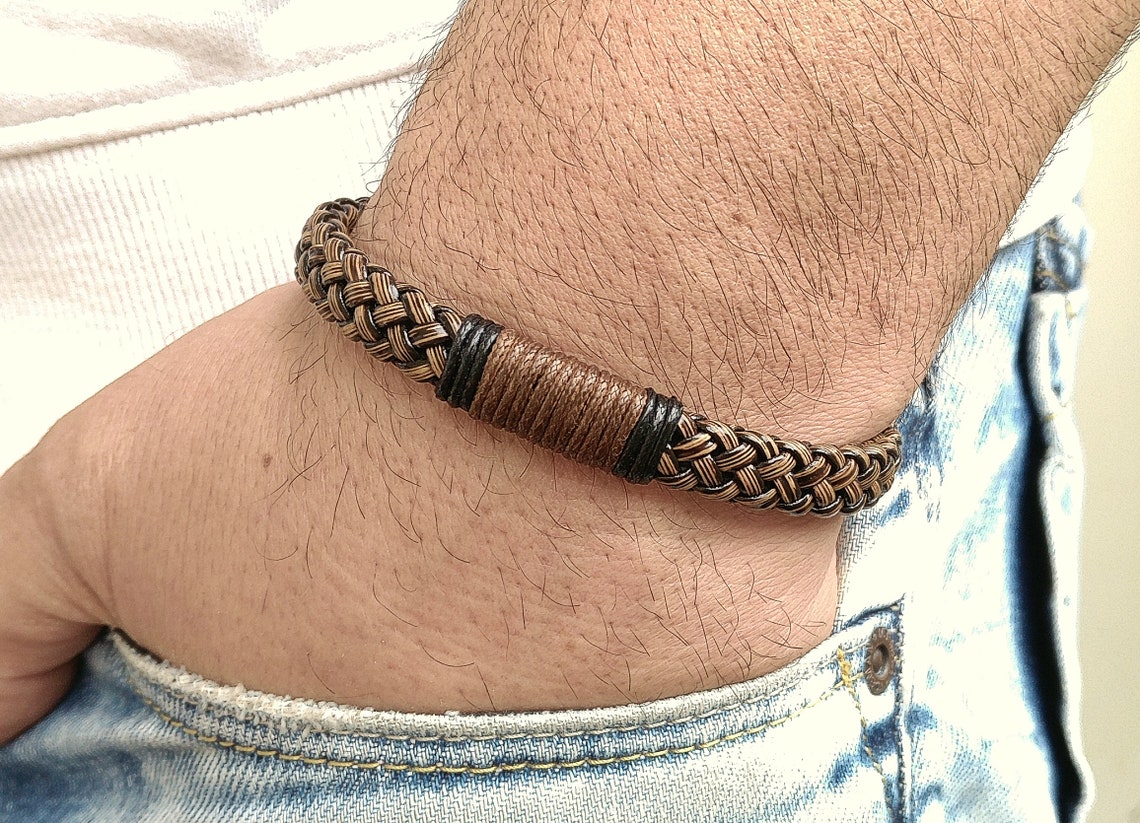 Mens Bracelet Mens Leather Bracelet Men Bracelete Vegan - Etsy