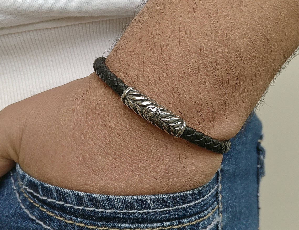 MENS LEATHER BRACELET Mens Bracelet Men Bracelete Mens - Etsy