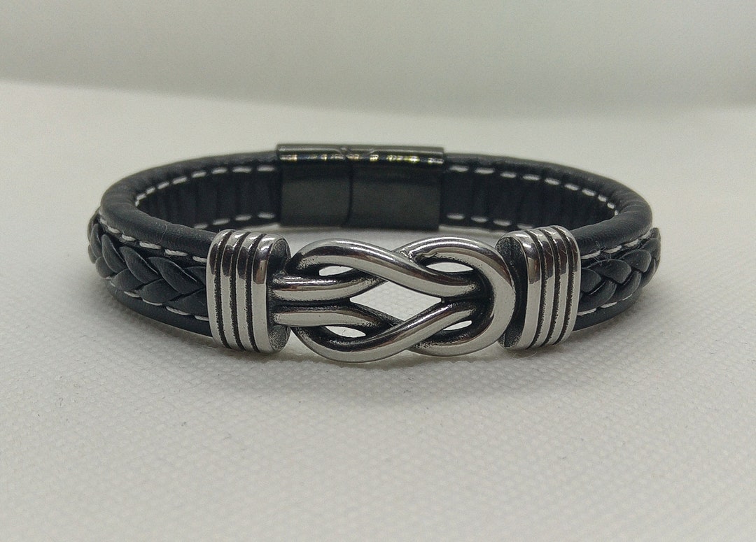 Mens Bracelet Mens Celtic Bracelet Irish Leather Bracelet Mens Leather ...