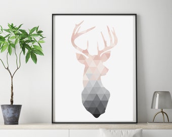 Deer print | Etsy
