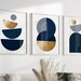 Set of 3 Mid Century Modern Posters in Navy Blue & Gold 3 - Etsy