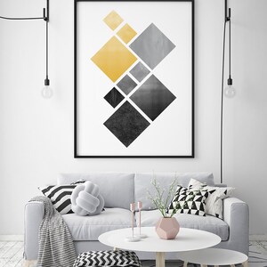 Mustard Gallery Wall Home Decor Set of 6 Art Prints Home Art | Etsy