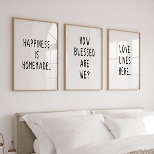 Set of 3 Inspirational Quote Wall Art Posters, Minimalist Home Decor ...
