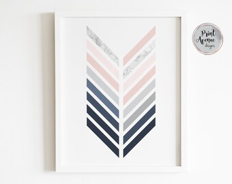 Chevron Art Print | Etsy