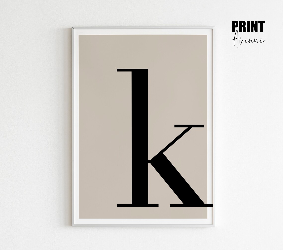 Personalized Modern Initial Art Print Custom Letter Poster - Etsy